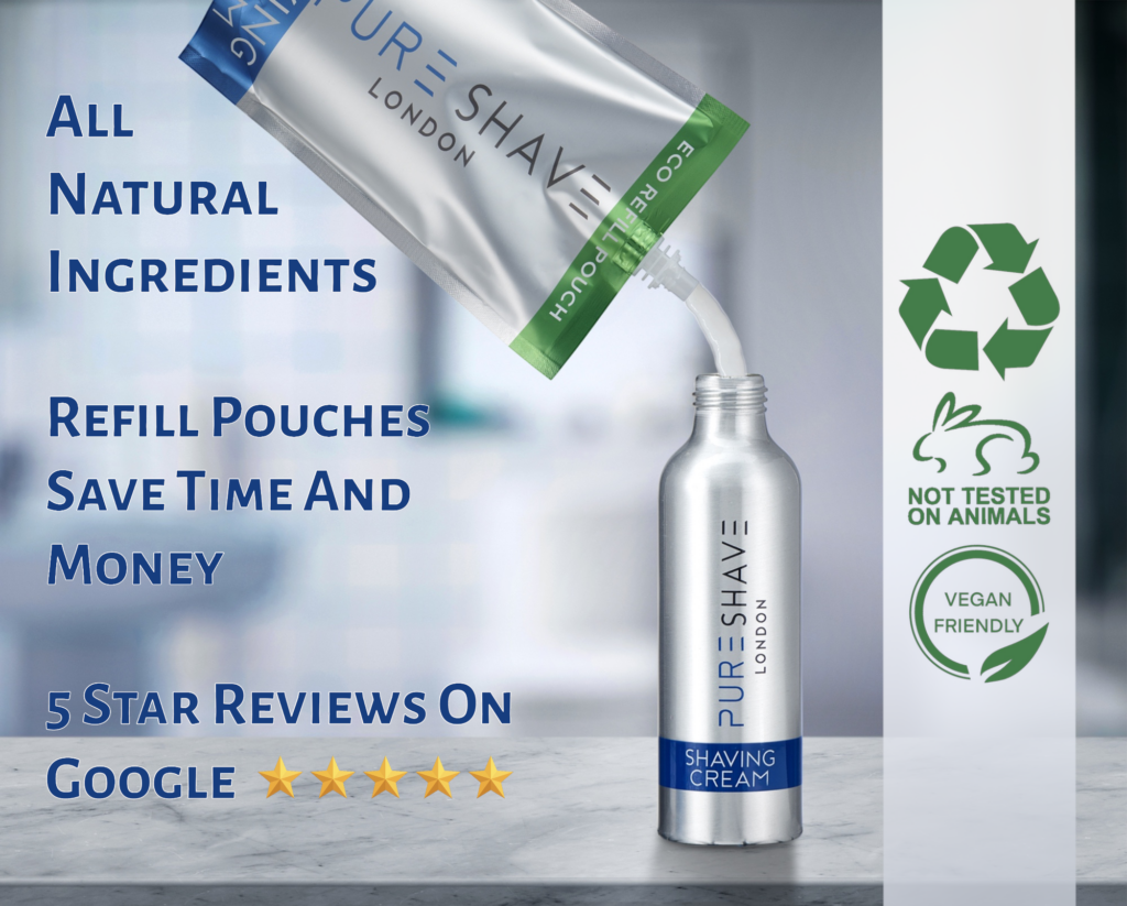 Shaving Cream (150ml) With Refillable Bottle | Pure Shave